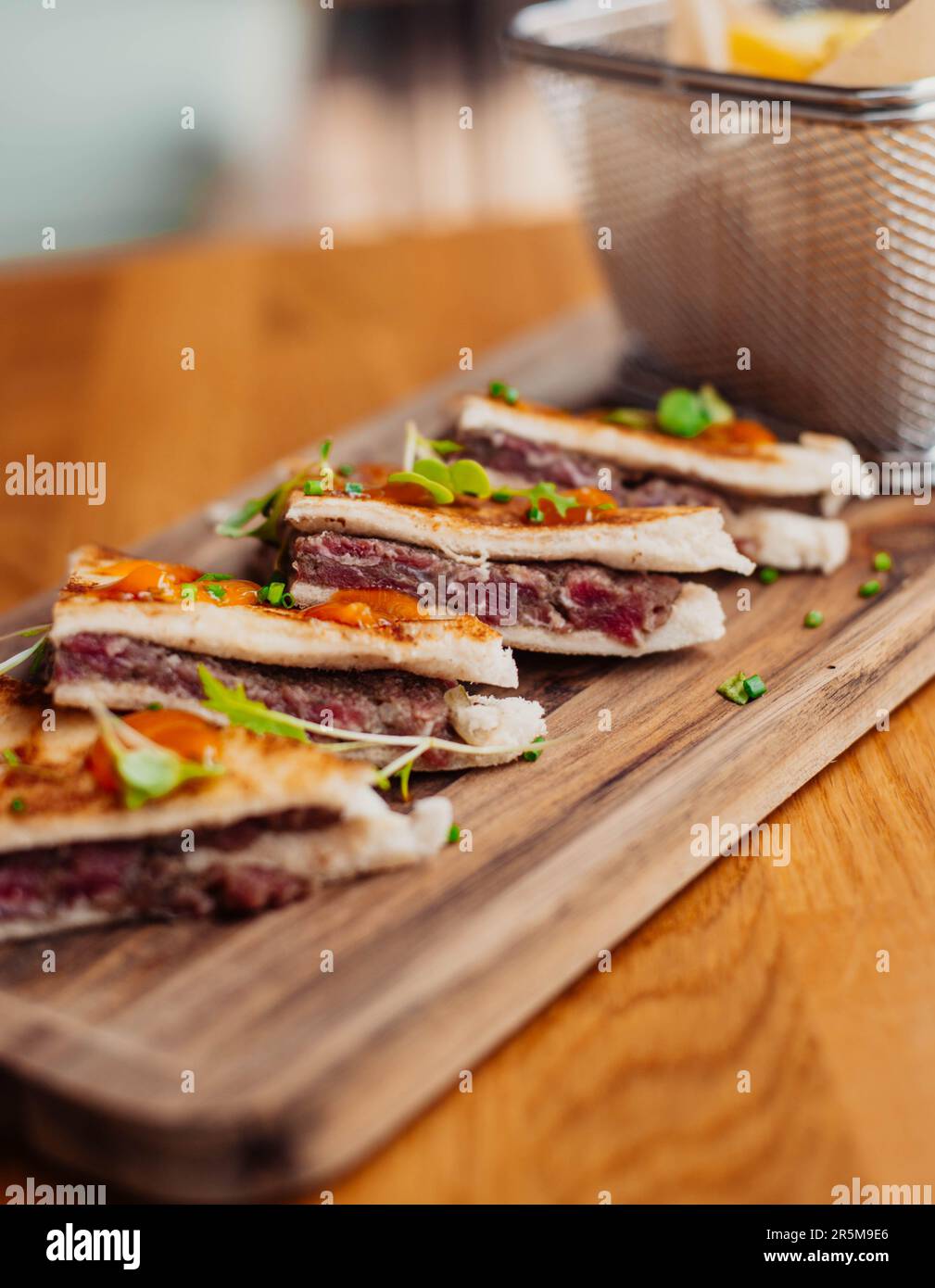 Premium quality beef entrails gourmet sandwich Stock Photo - Alamy