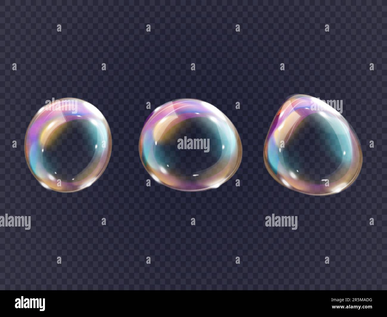 Blowing realistic bubbles. 3D oxygen detergent soap water bubble, shiny ...