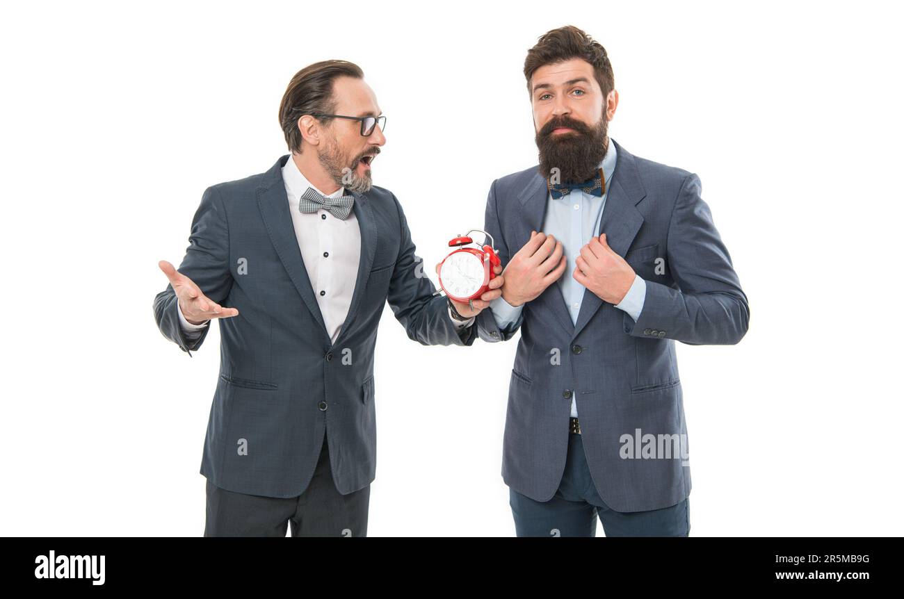 Coworkers discipline. Punctuality concept. Business people formal ...