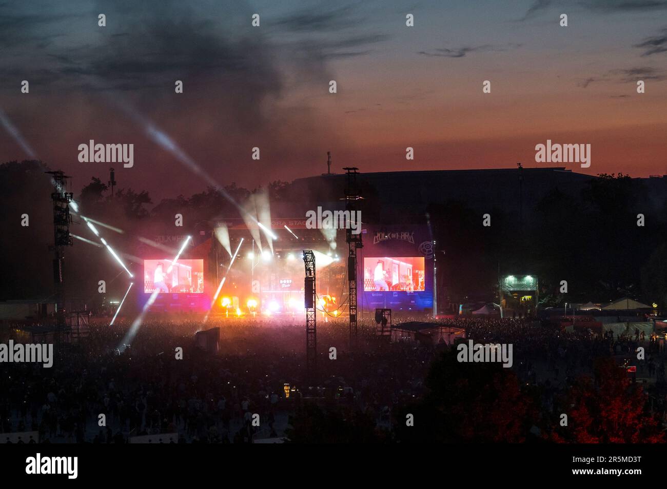 Nuremberg, Germany. 04th June, 2023. The light show of the Mandora Stage during the performance ...
