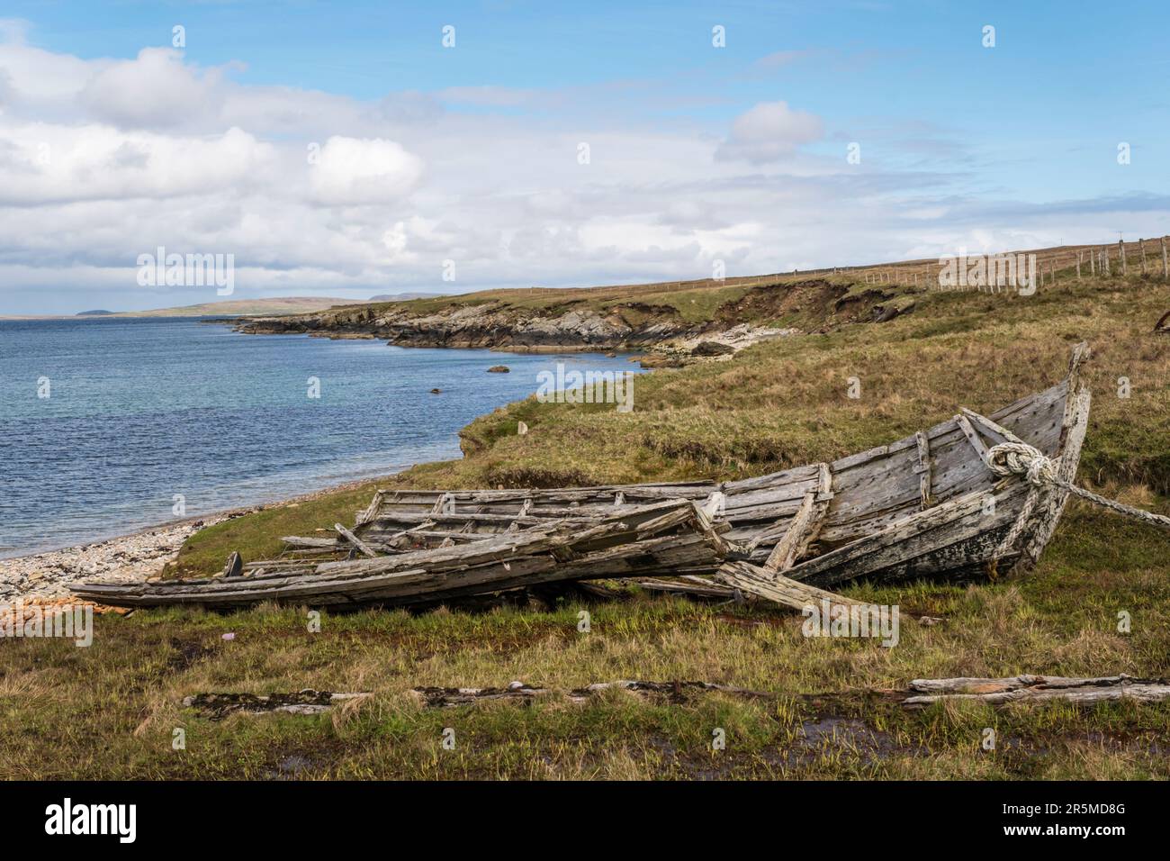 The remains of the last sixareen on Fetlar at Ugasta Pier, Shetland ...