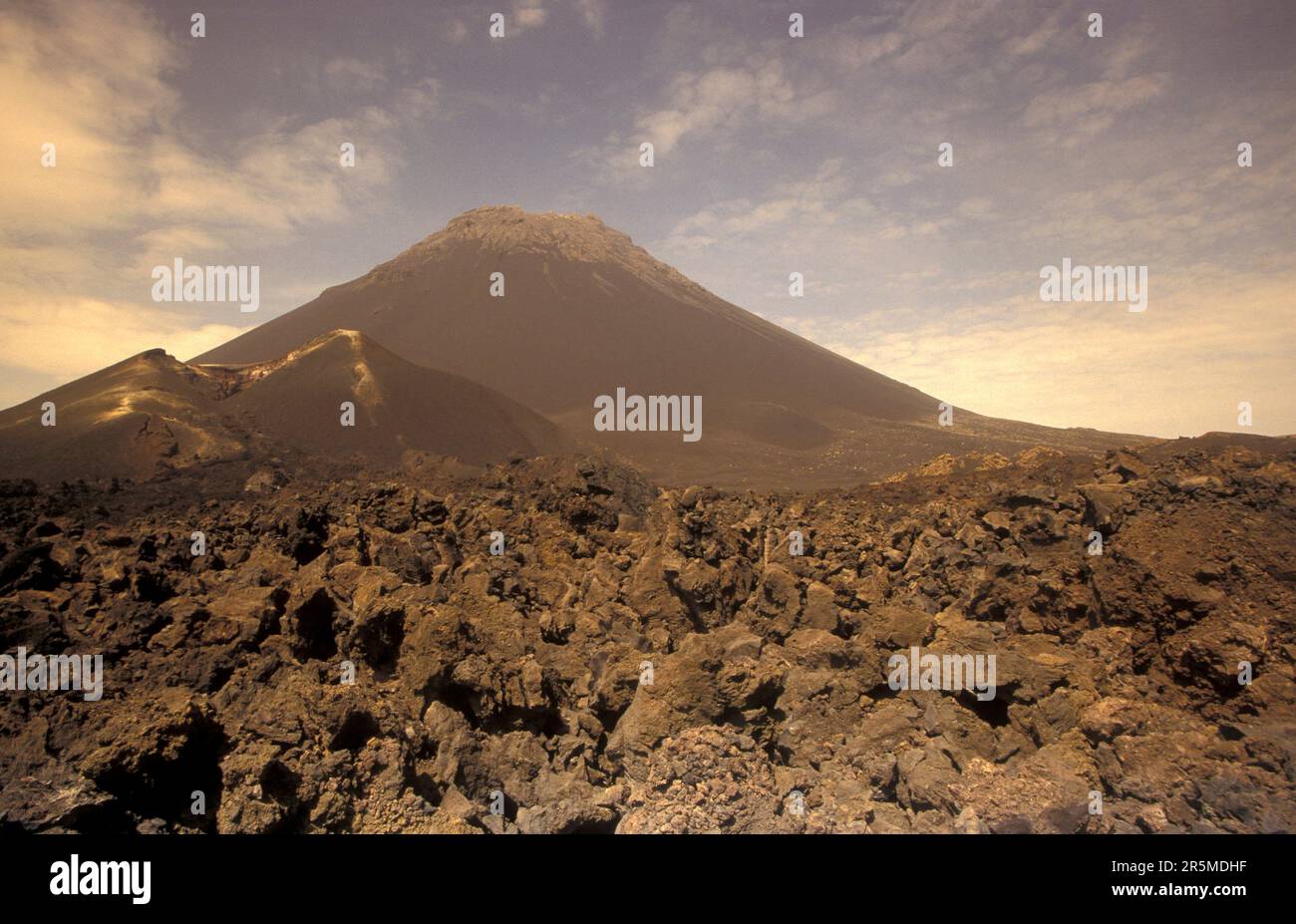 the Landscape with the Volcano and Mt Fogo on the Island of Fogo on the ...