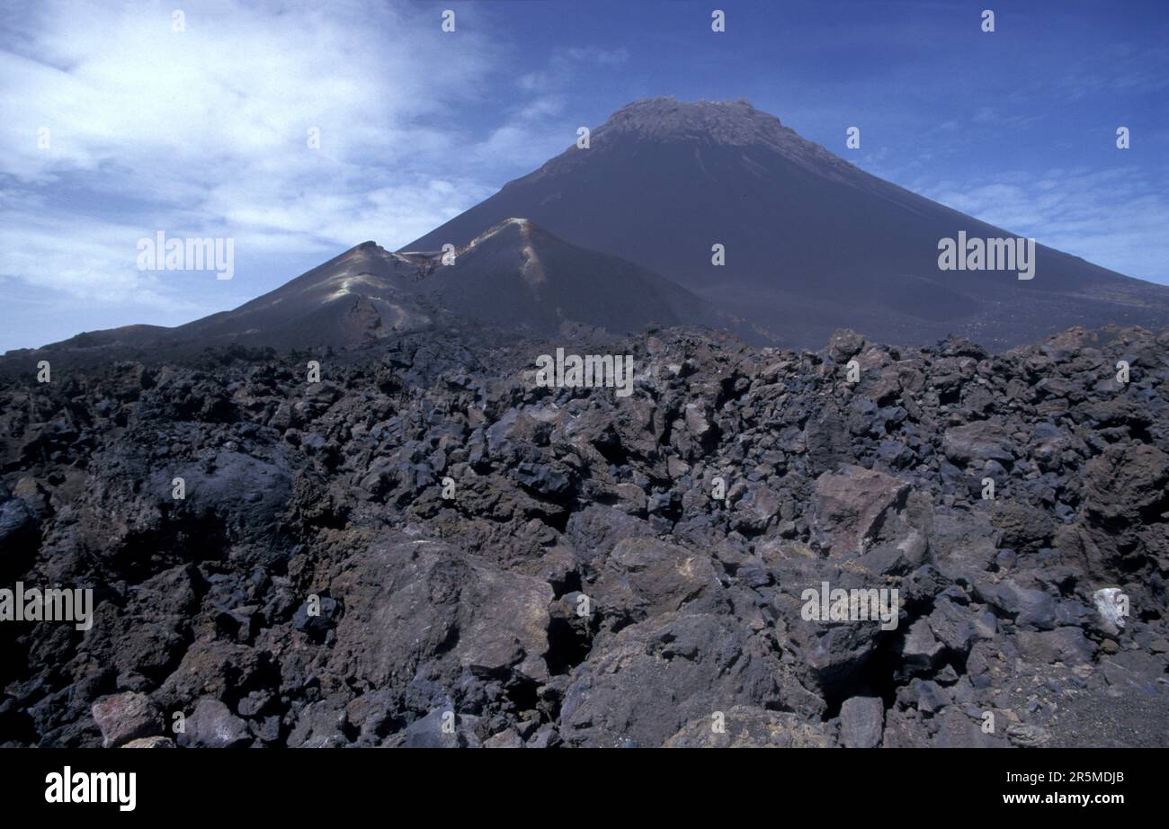 the Landscape with the Volcano and Mt Fogo on the Island of Fogo on the ...