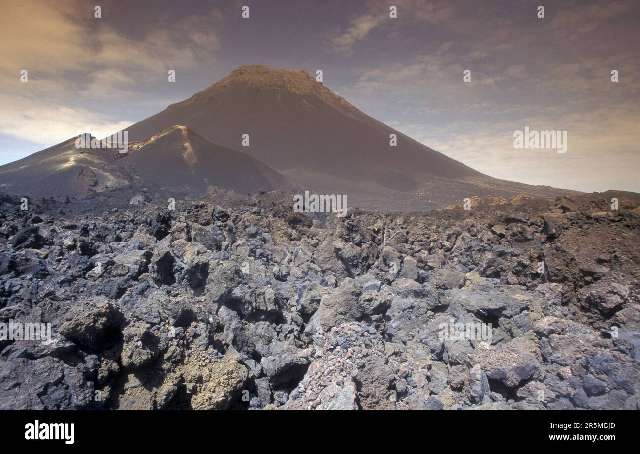 the Landscape with the Volcano and Mt Fogo on the Island of Fogo on the ...