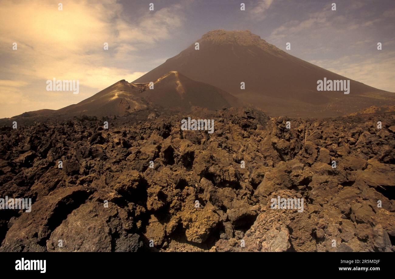 the Landscape with the Volcano and Mt Fogo on the Island of Fogo on the ...