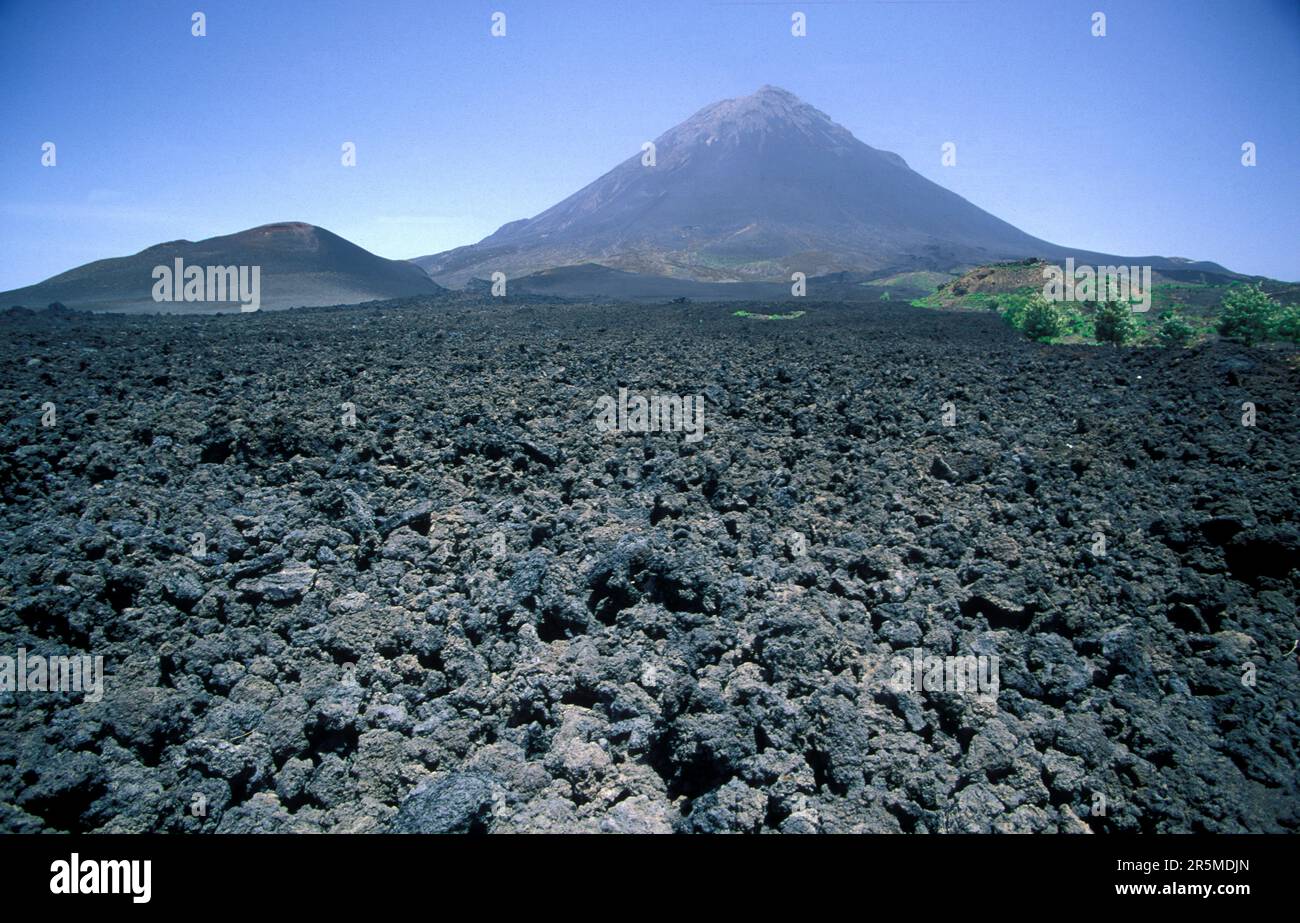 the Landscape with the Volcano and Mt Fogo on the Island of Fogo on the ...