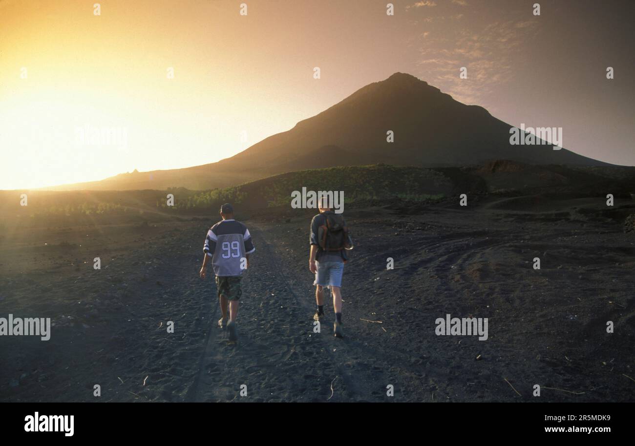 the Landscape with the Volcano and Mt Fogo on the Island of Fogo on the ...
