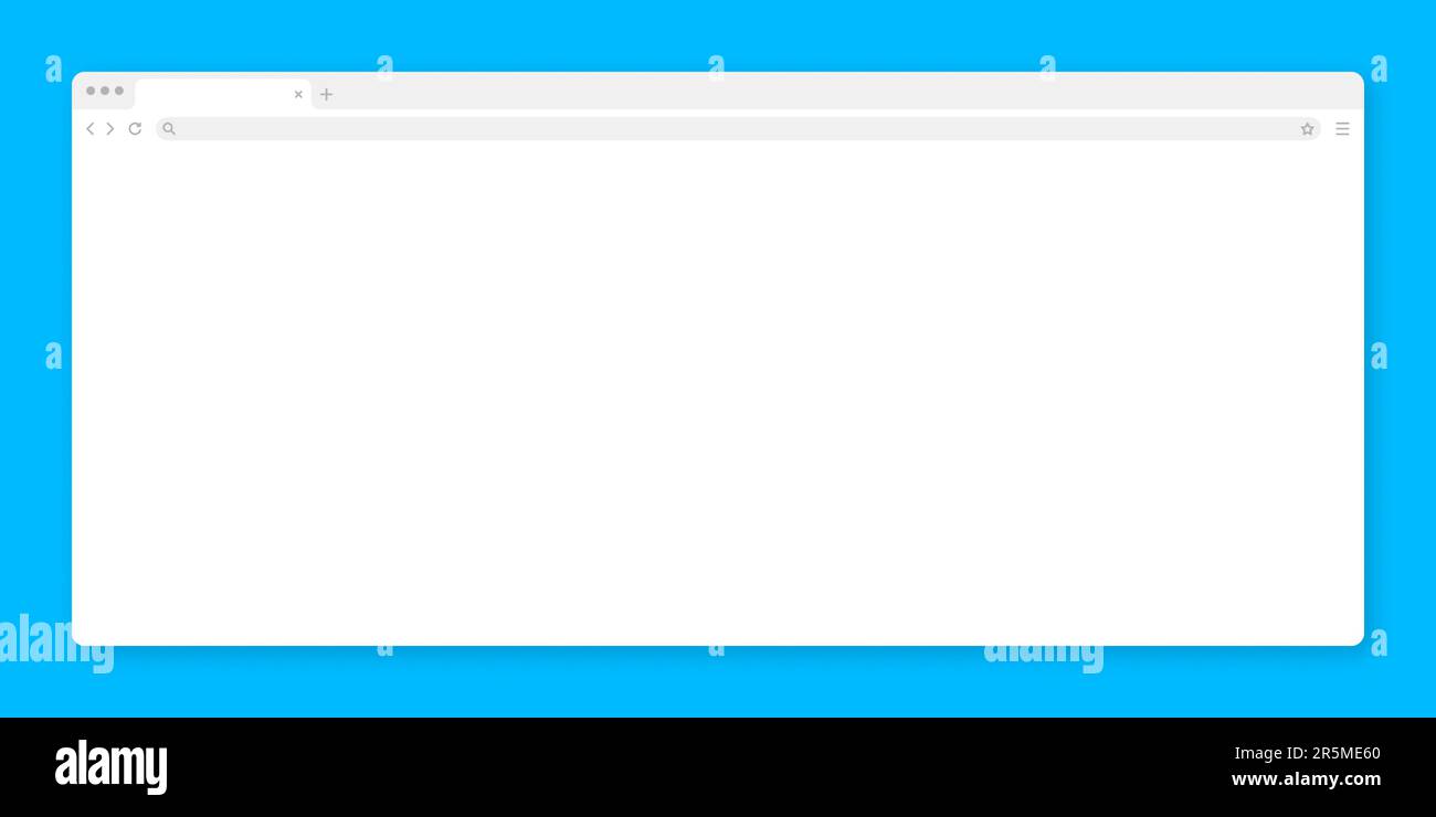 Blank web browser window with tab, toolbar and search field. Modern ...