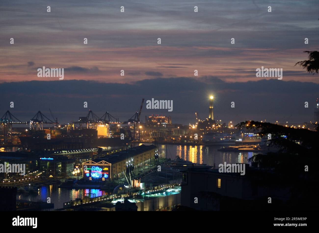Sunset, Genova, Liguria, Italy, Europe Stock Photo - Alamy