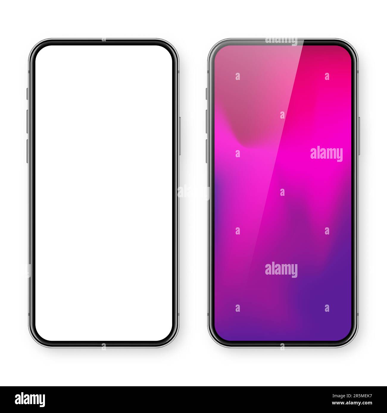 Smartphone with blank touch screen and abstract colorful background ...