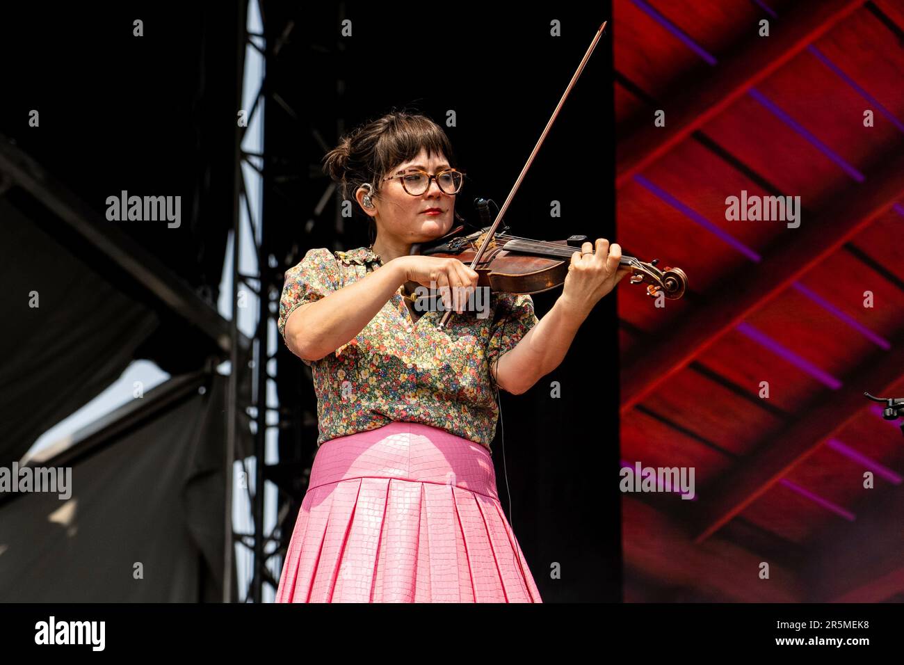 Sara Watkins of Nickel Creek performs at Railbird Music Festival on ...