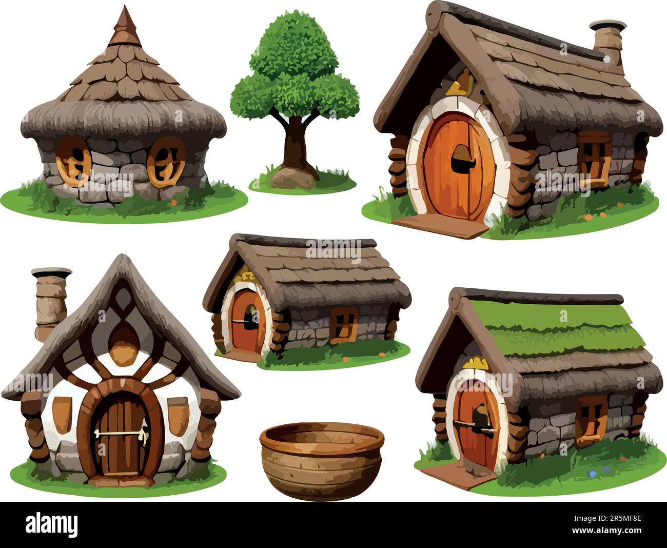 Fantastical and cuteness dwarf and hobbit house Stock Vector Image ...