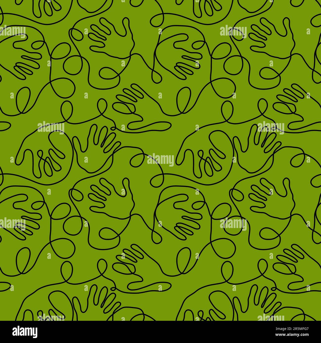 Abstract stripes seamless handprint line art pattern for wrapping paper ...