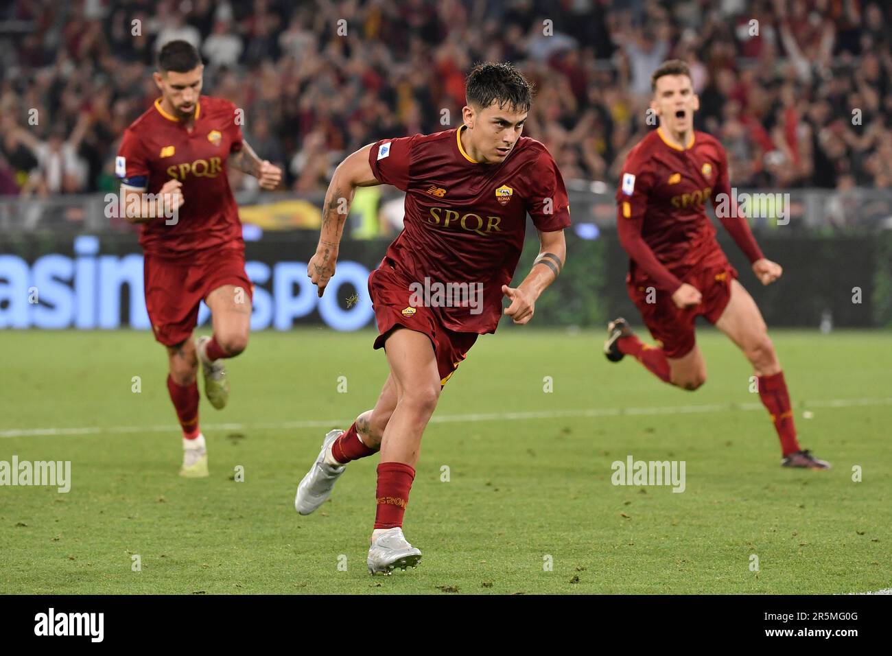 Rome, Italy. 04th June, 2023. Paulo Dybala of AS Roma celebrates after ...