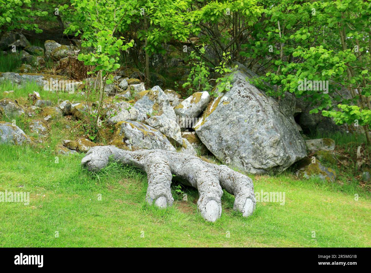 A stone hand protruding from the rocks at Lysefjord Stock Photo - Alamy