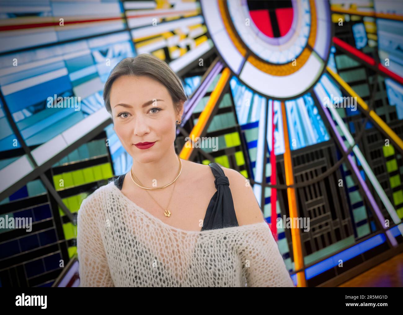 The artist Daria Koltsova at Museum Ludwig before the opening of the ...