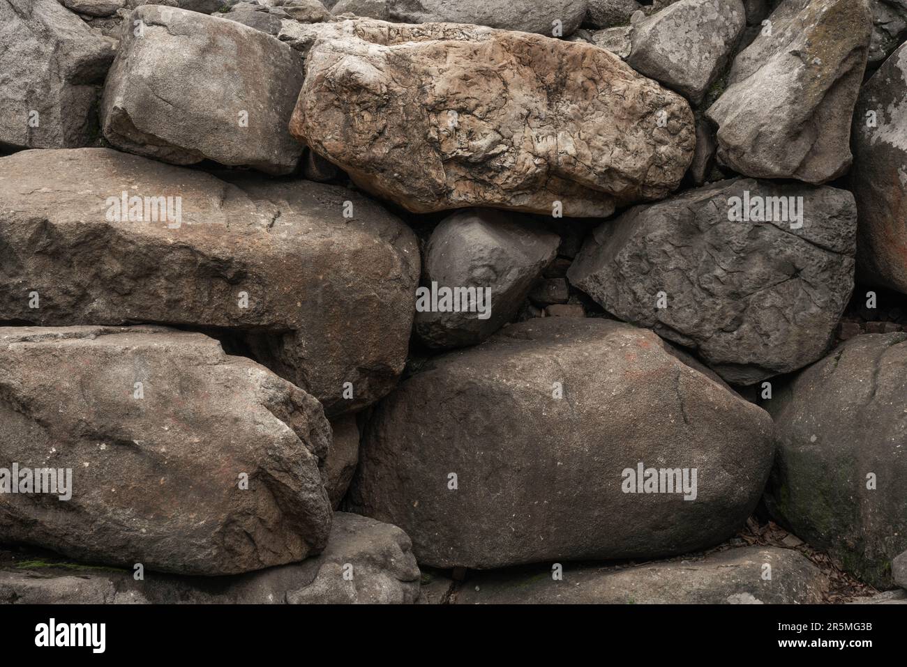 Closeup of large rocks or boulders. Large multicolored granites ...
