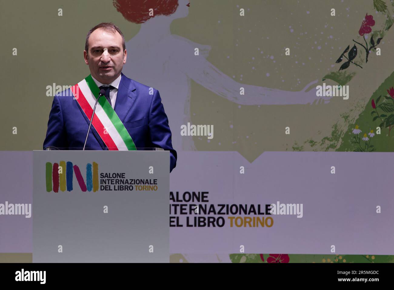 Major of Turin Stefano Lo Russo speaks at the opening of the 2023 ...