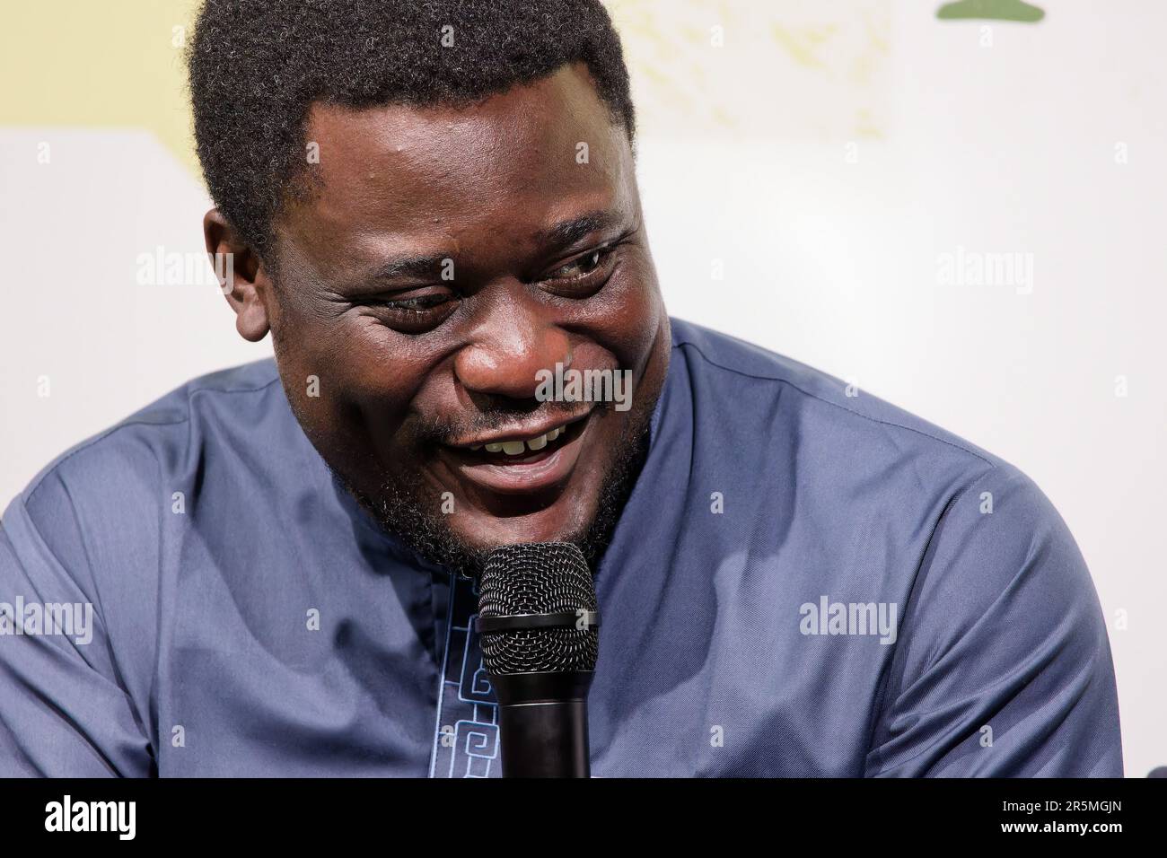 Nigerian philosopher Bayo Akomolafe speaks at the 2023 edition of the ...