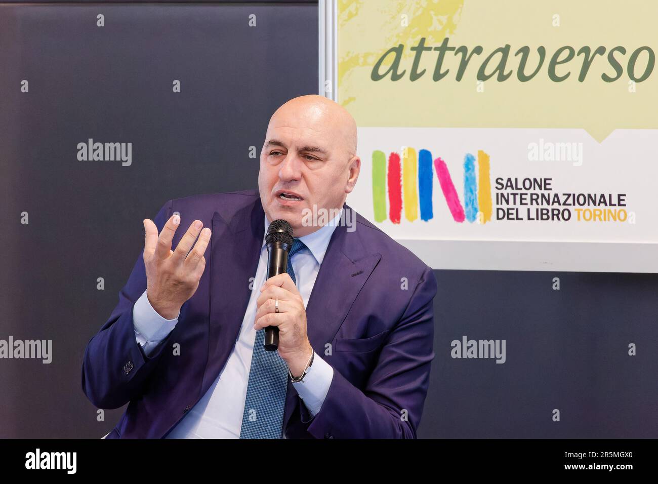 Italian Minister of Defence Guido Crosetto speaks at the 2023 edition ...