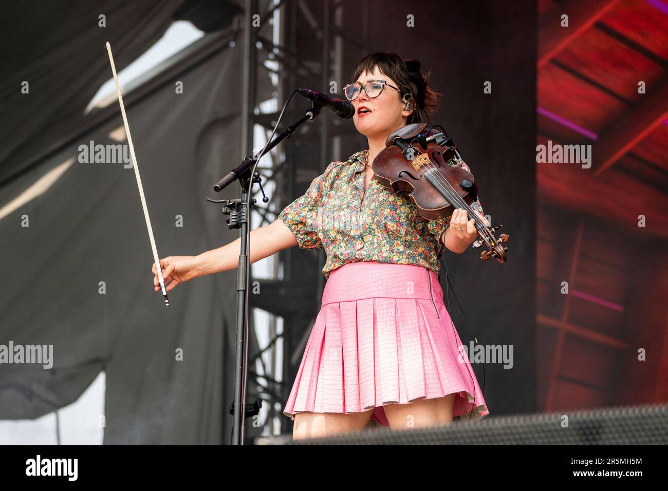 Sara Watkins of Nickel Creek performs at Railbird Music Festival on ...