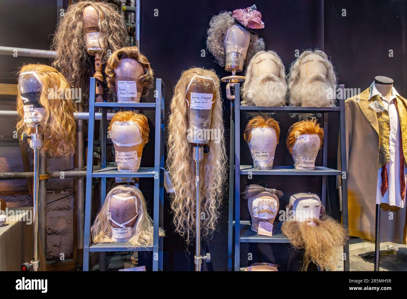 Wigs worn by the actors in the Harry Potter films on display at the ...