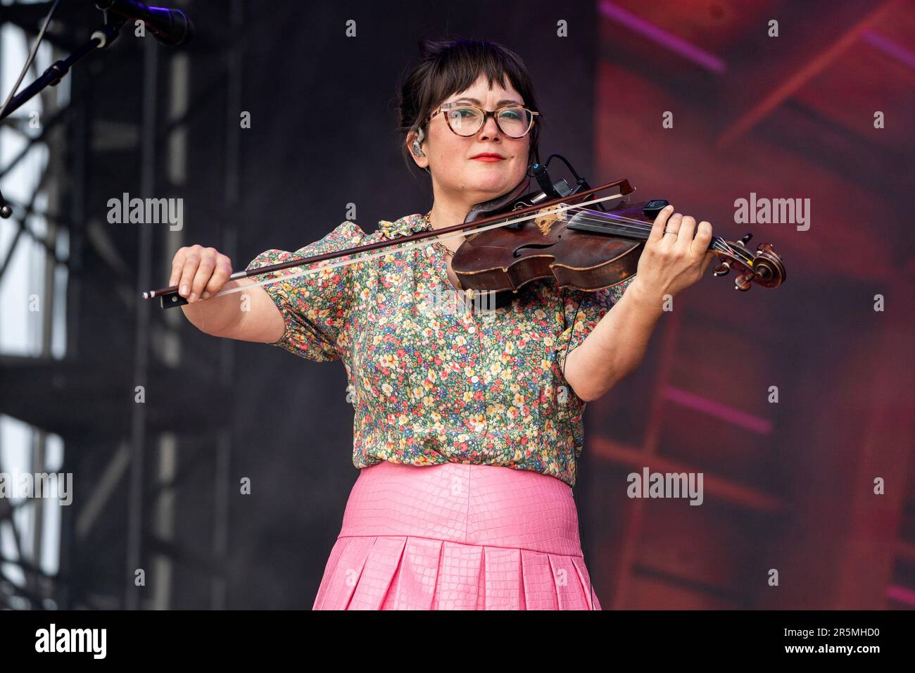 Sara Watkins of Nickel Creek performs at Railbird Music Festival on ...