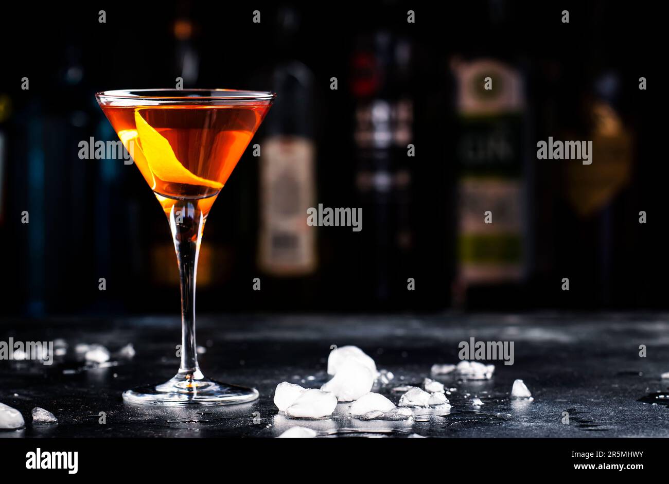 Bobby Burns alcoholic cocktail drink with scotch whiskey, vermouth and ...