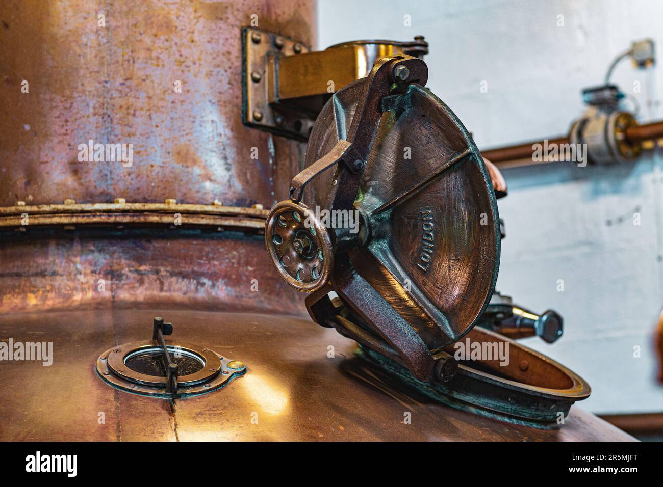 Copper Pot Still at Bruichladdich Distillery on island of Islay in ...