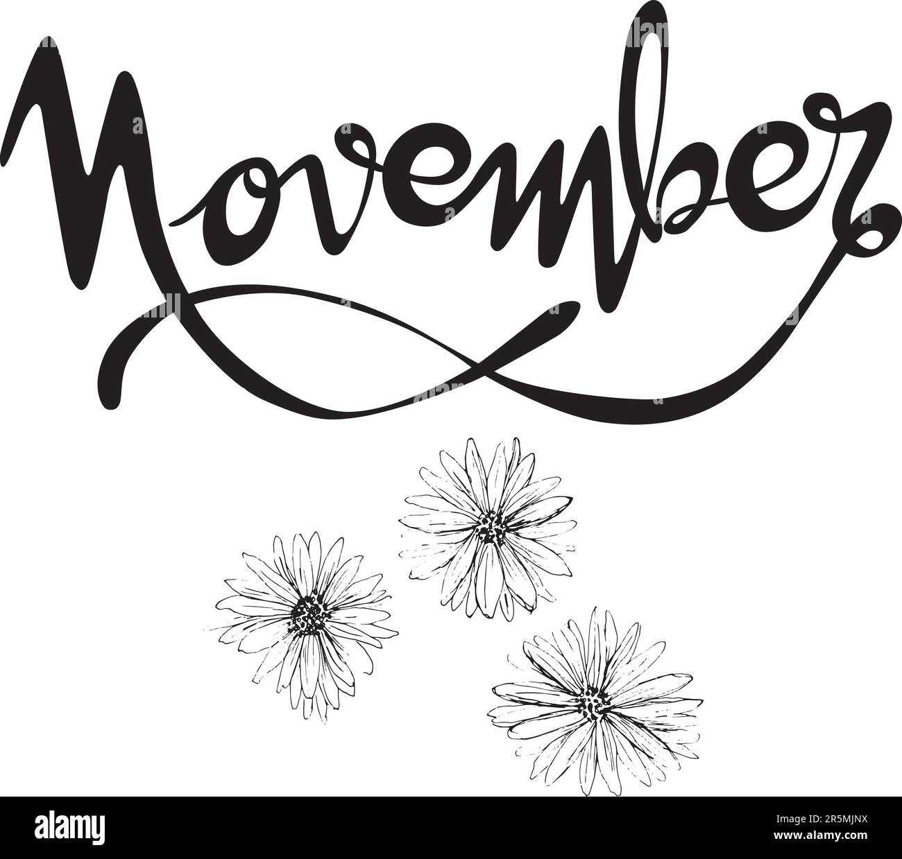 Handwritten and vectorized lettering sign "November". Graphic resource ...