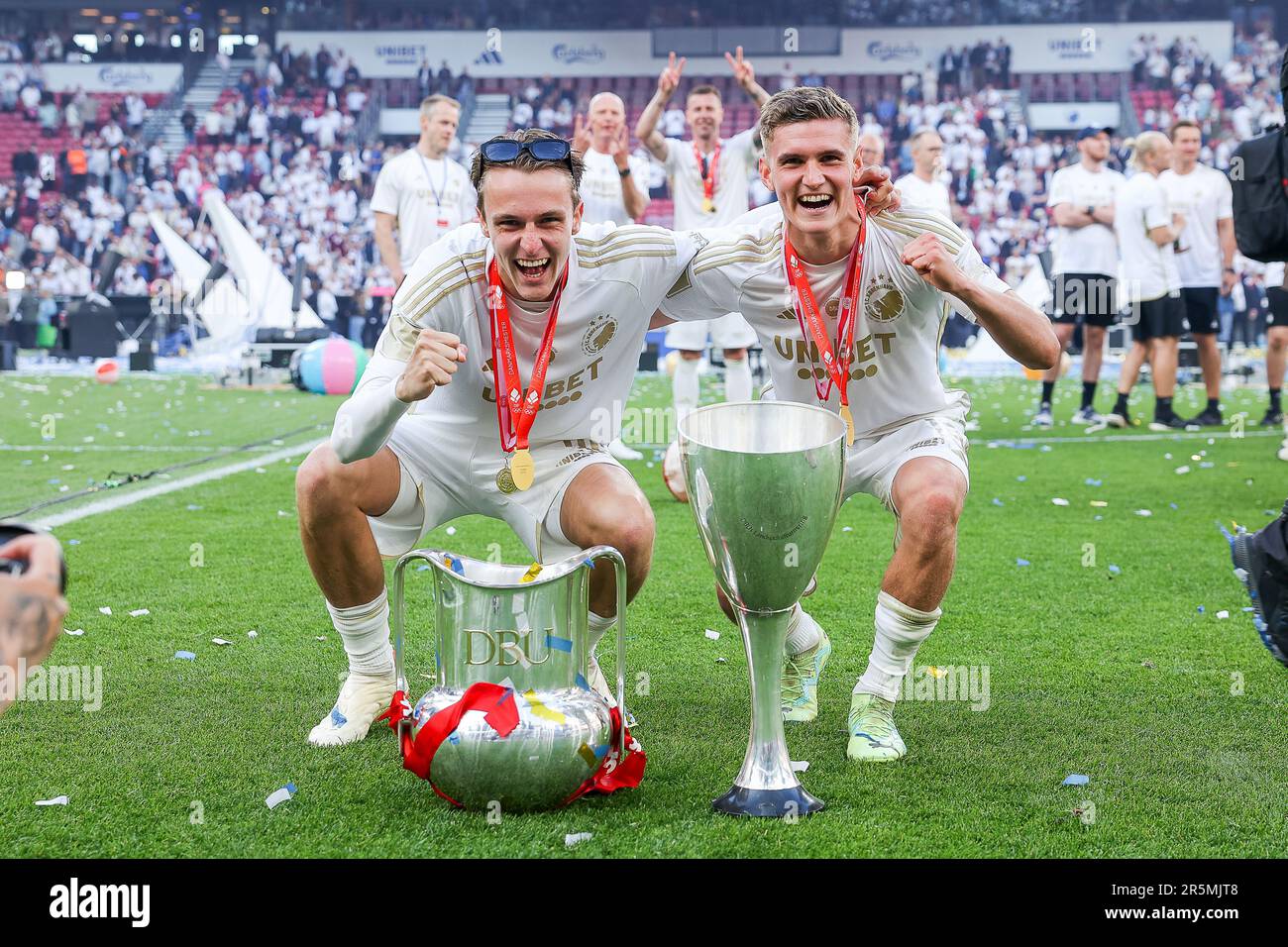 Copenhagen, Denmark. 04th June, 2023. William Clem (L) and Elias Jelert ...