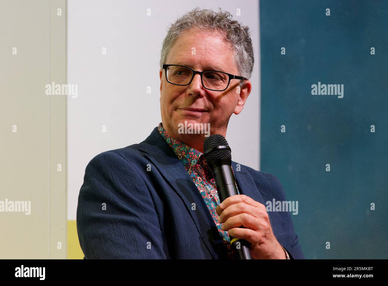 Author Michael Frank speaks at the 2023 edition of the Turin ...