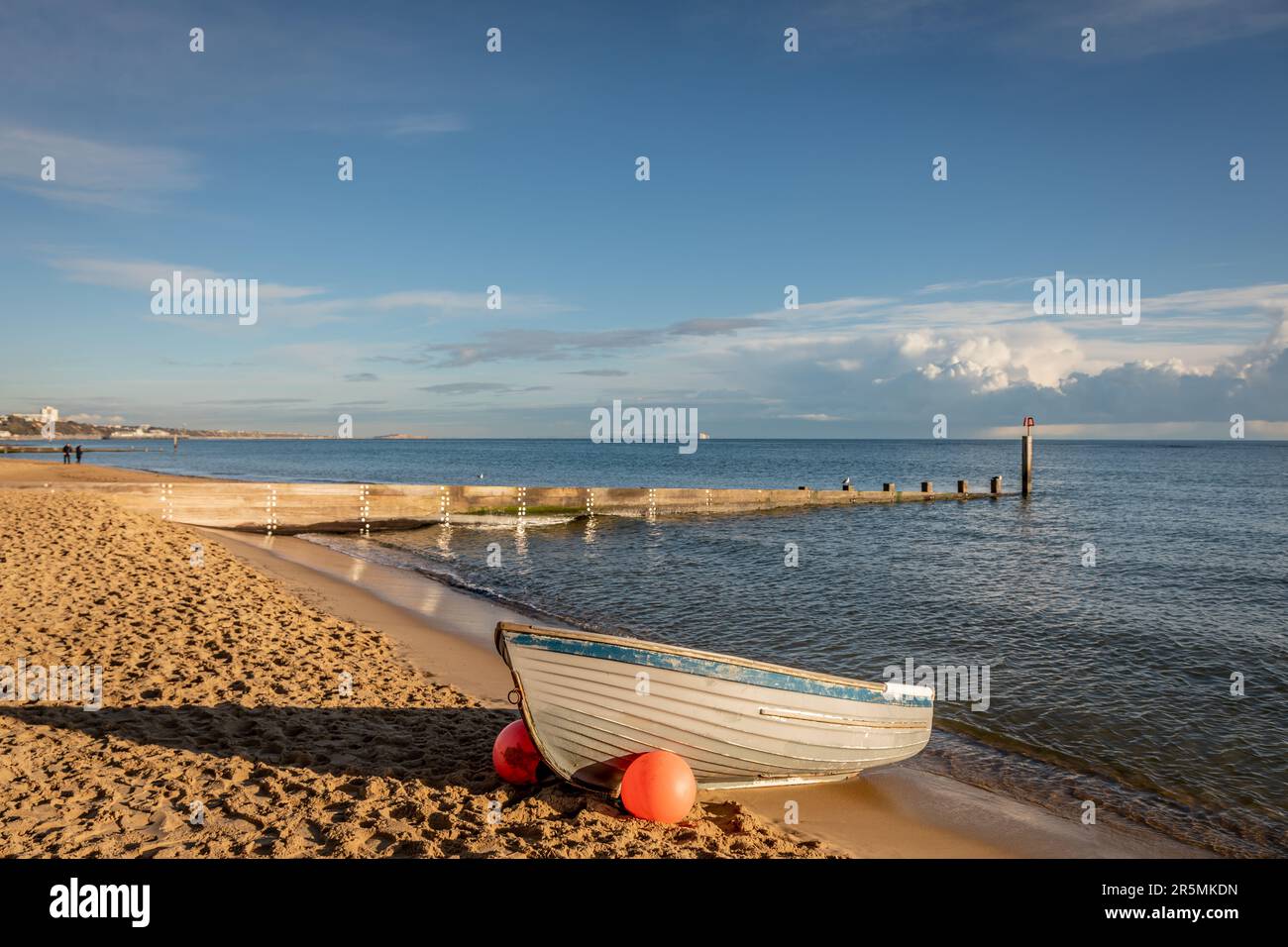 Rowing Boat, Branksome Chine beach, Bournemouth, Dorset, UK Stock Photo ...