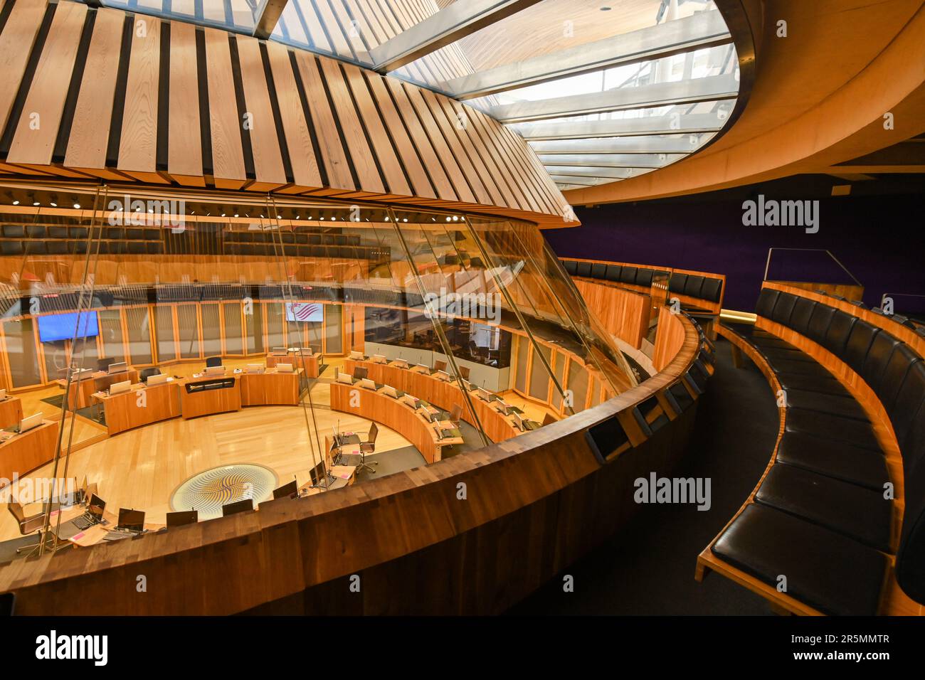 A general view inside the Senedd, home of the Welsh Parliament, in ...