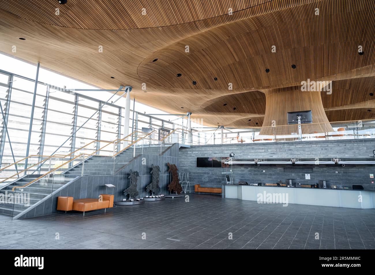 A general view inside the Senedd, home of the Welsh Parliament, in ...