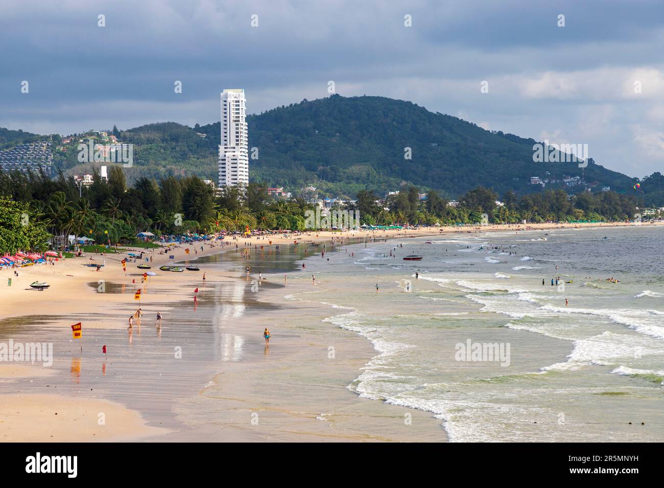 Phuket, THAILAND - May 22, 2023: high angle view of Patong beach It is ...