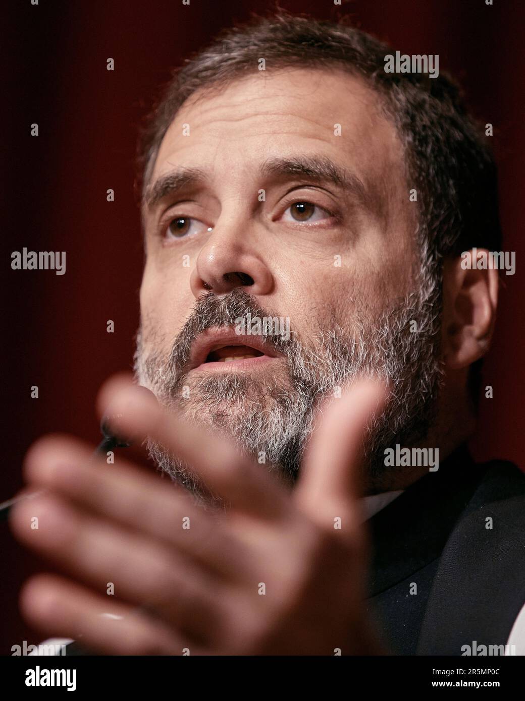 Indian politician Rahul Gandhi speaks at the Javits Center, Sunday ...