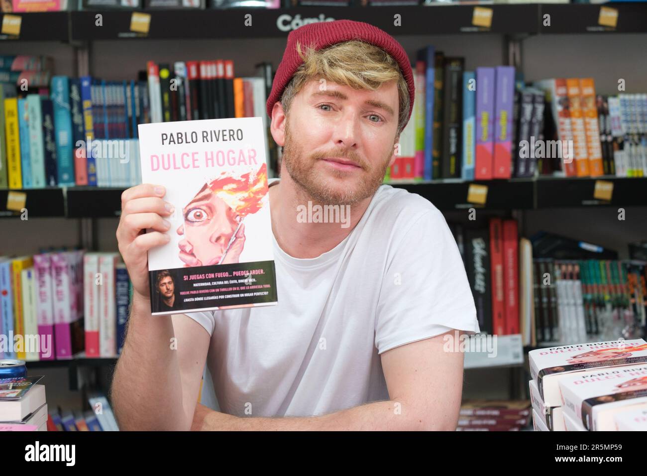 Madrid, Spain. 04th June, 2023. The writer Pablo Rivero holds a book ...