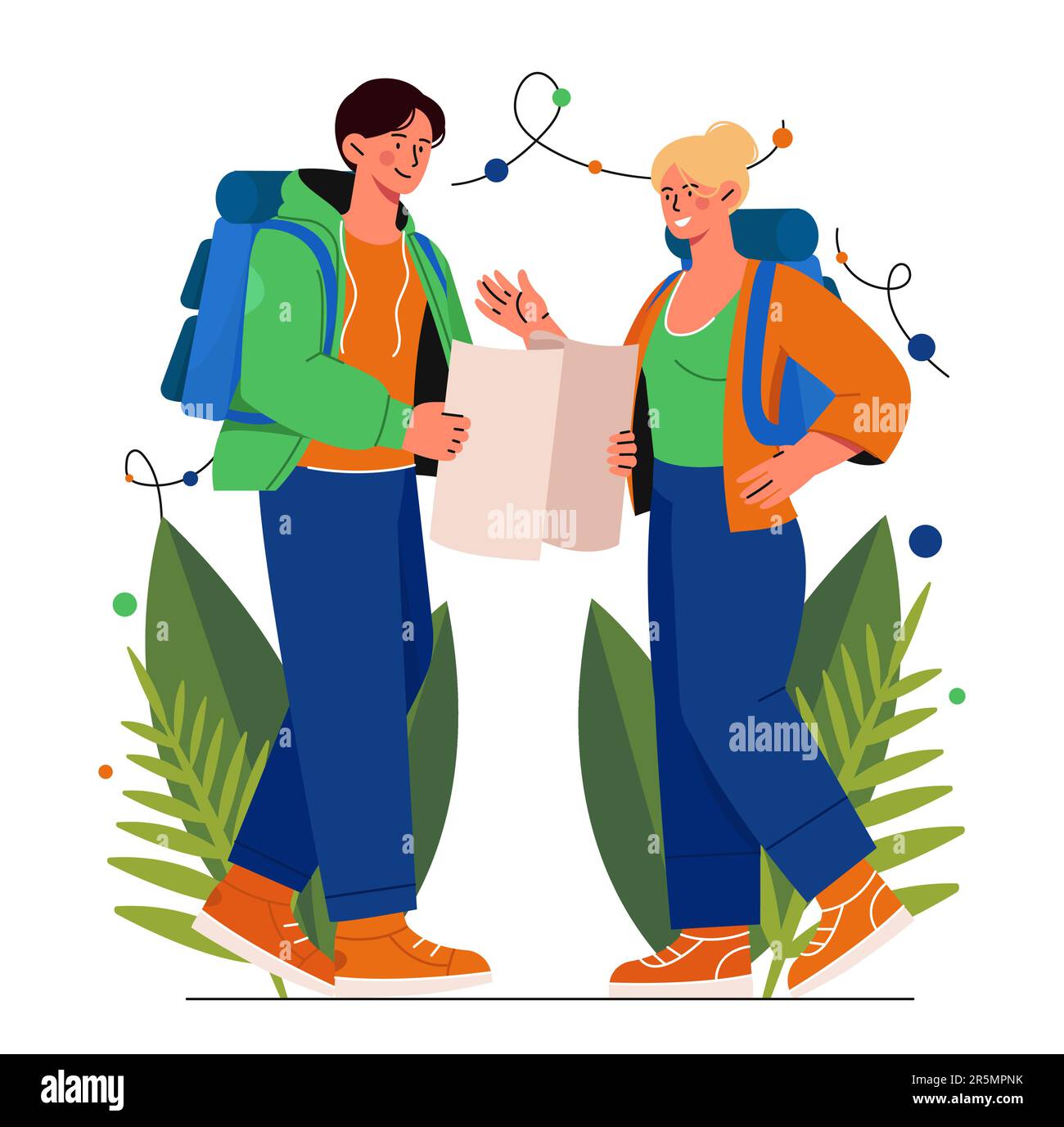 Tourists look map Stock Vector Image & Art - Alamy