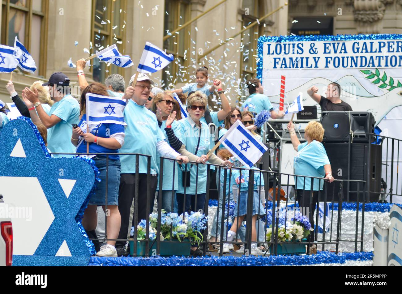 New York, United States. 04th June, 2023. Parade float drives up Fifth ...