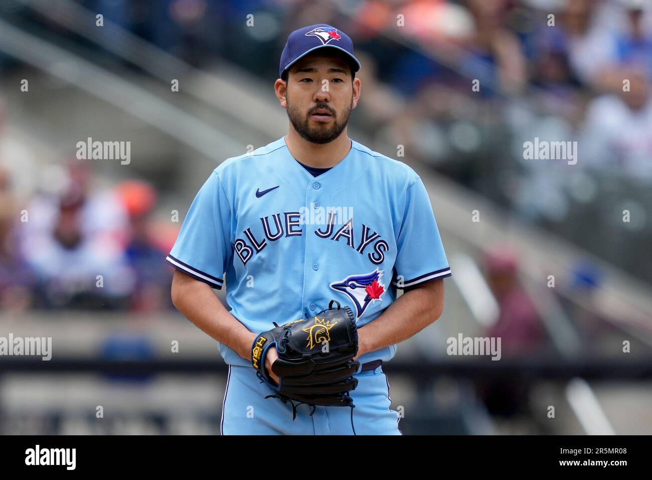 Toronto Blue Jays starting pitcher Yusei Kikuchi (16) throws in the ...