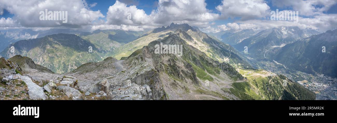 Scenic view of Mont Blanc massif seen from Le Brevent Stock Photo - Alamy