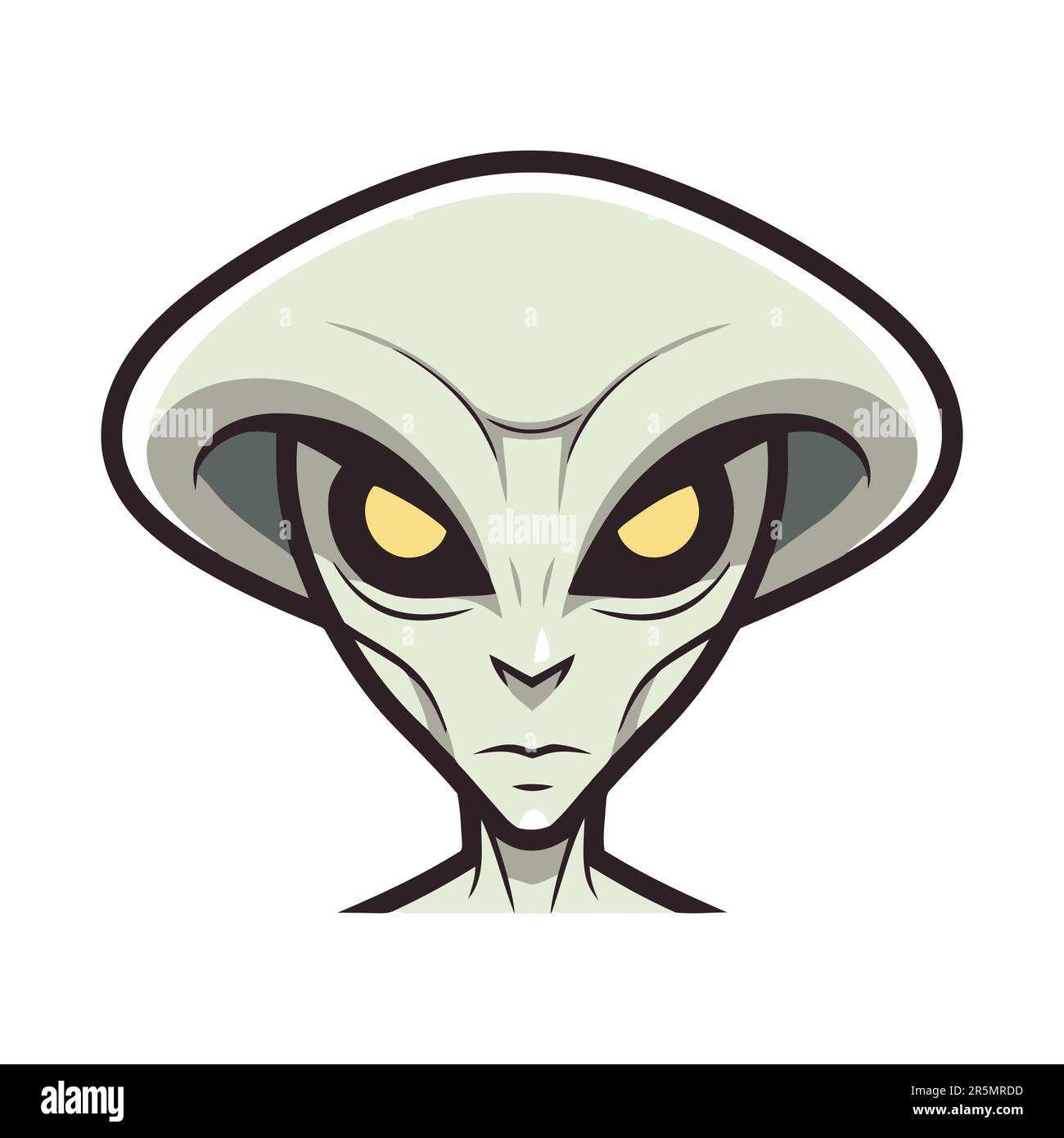 Image of alien. Cute cartoon alien head isolated on white background ...