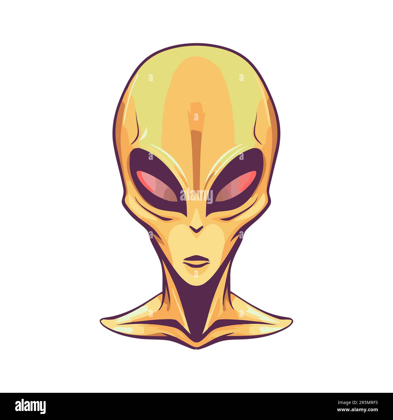 Image of alien. Cute cartoon alien head isolated on white background ...