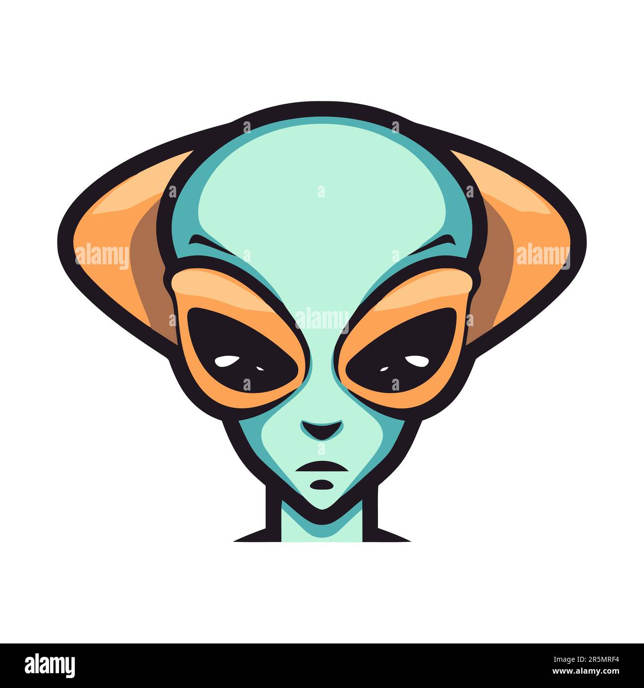Image of alien. Cute cartoon alien head isolated on white background ...