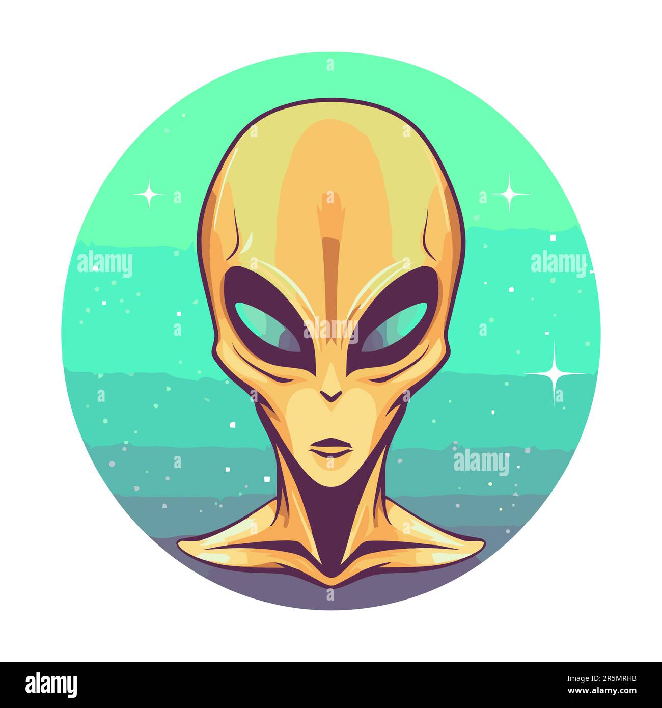 Image of alien. Cute cartoon alien head isolated on white background ...