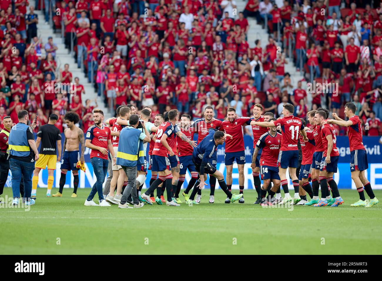 CA Osasuna celebrates after the Spanish football of La Liga Santander ...