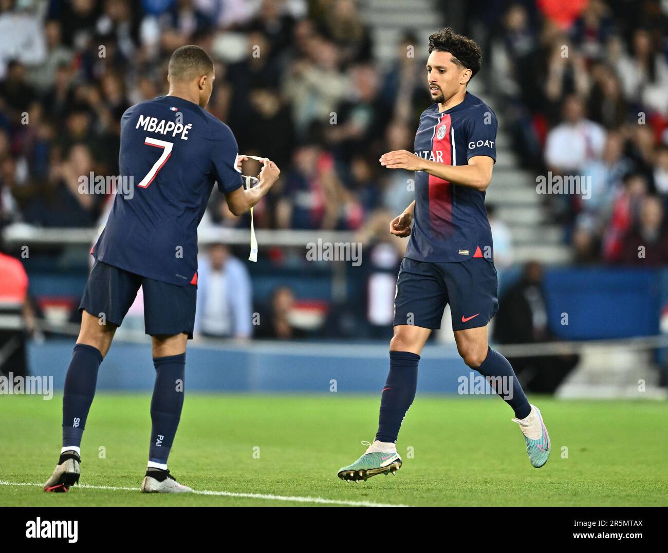 PARIS, FRANCE - JUNE 3: Marquinhos, Kylian Mbappe of Paris Saint ...