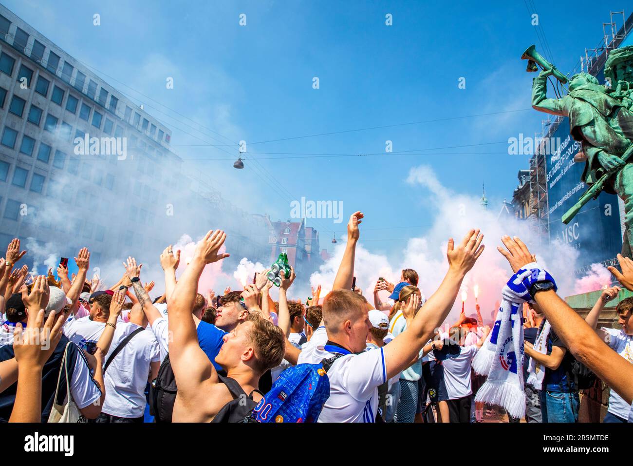 Copenhagen, Denmark. 04th June, 2023. Football fans of FC Copenhagen ...