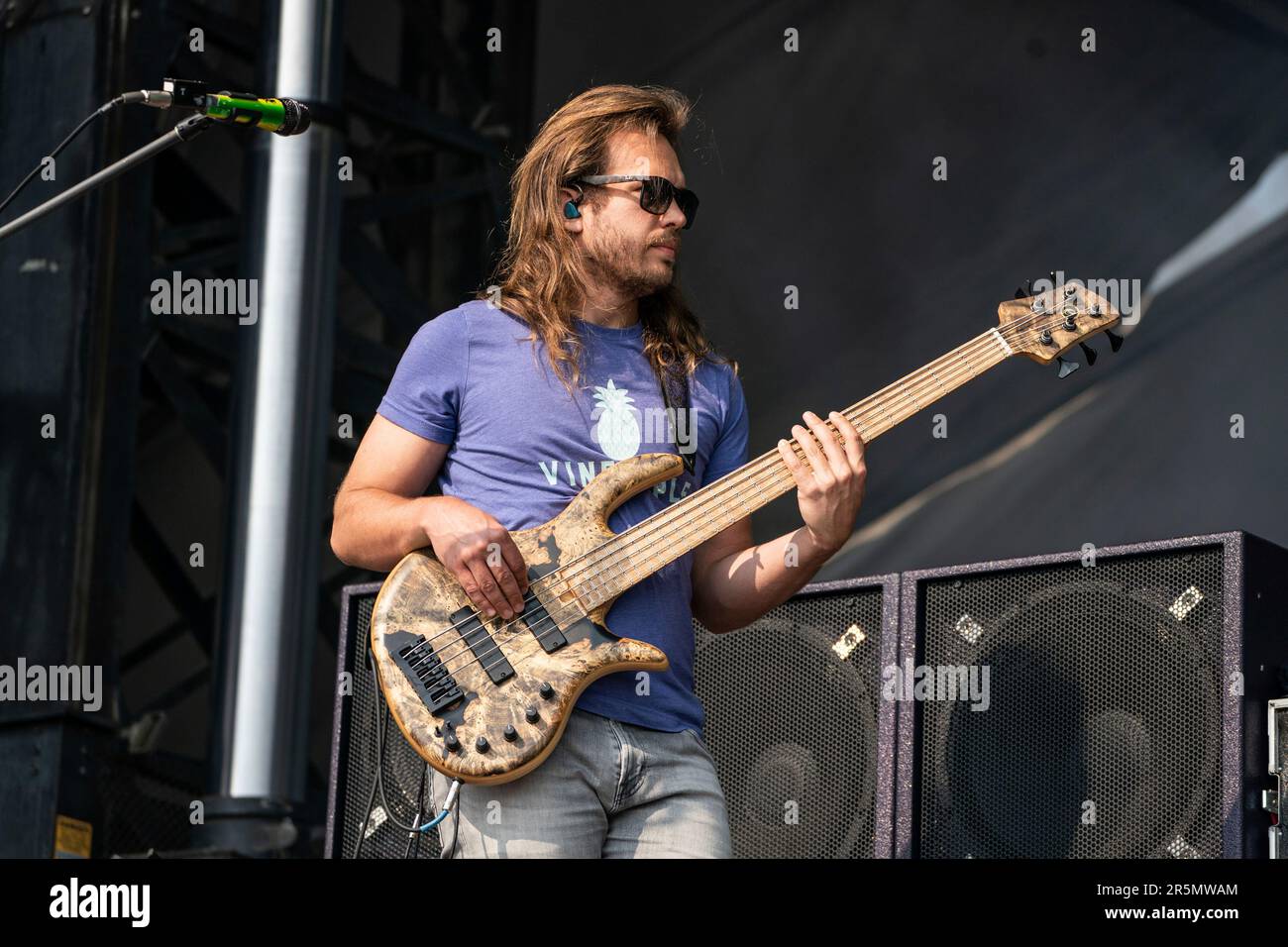 Trevor Weekz of Goose performs at Railbird Music Festival on Sunday ...